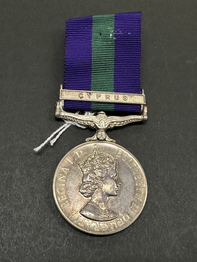 General Service Medal 1918 Elizabeth II Head Clasp Cyprus - Bygones Shop